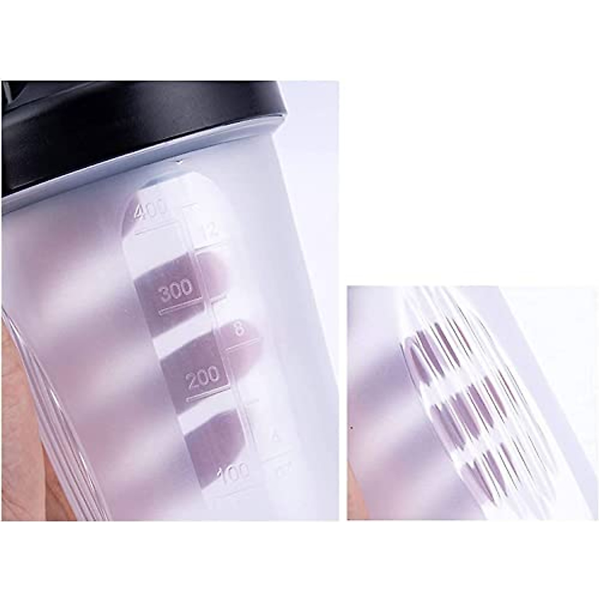 Shaker Bottle A Small Pure Plum Purple 12Oz/400ml w. Measurement Marks & Stainless Whisk Blender Mixer Ball,BPA Free,Made of PP5,-4~248 °F,Perfect for Nutrition/Protein/Keto/Juice Powder Shaking