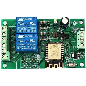 5V/8-80V Power Supply ESP8266WIFI Dual-Way Relay Module ESP-12F Development Board Secondary Development