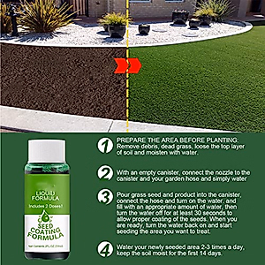 GreenRevive HydroSeeding Lawn Solution, Seed Spray Liquid Natural Green Grass Paint for Lawn, Grass Lawn Repair Spray, Liquid Seeding Grass Lawn Green Spray for Restoring Garden Lawn Dry Spots (8 PCS)