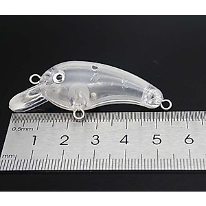 Free Eye 20PCS Unpainted Fishing Blanks Crankbait 5.5cm 3.72g topwater Artificial Bait Fishing Lures Blank Minnowbait Hard unpainted Artificial Bait Bodies DIY Fishing Tackle Spoons