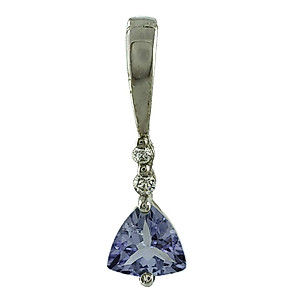 Carillon Tanzanite Natural Gemstone Trillion Shape Pendant 925 Sterling Silver Party Jewelry
