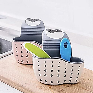 1Pcs Kitchen Accessories Utensils Organizer Adjustable Snap Sink Soap Sponge Holder Kitchen Hanging Drain Basket Kitchen Gadgets (green)