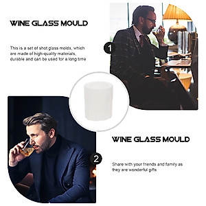 Hemoton Silicone Molds 10Pcs Silicone Shot Glass Mold Glass Ice Cubes Ice Tray Resin Bottle Mold for DIY Cupcake Fondant Ice Cream Desserts Soap Decoration White Resin Molds