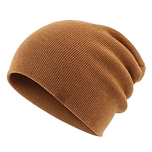 Home Prefer Toddler Beanie for Boys Girls Baby Kids Beanies Warm Knit Winter Hat Light Brown 2-8 Years