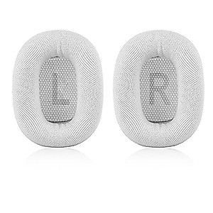 Jecobb Replacement Earpads for Apple AirPods Max Headphones with Mesh Fabric & Memory Foam Ear Cushions (Silver)