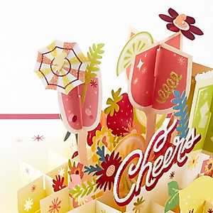 Hallmark Signature Paper Wonder Pop Up Card for Graduation or Birthday (Here's to You, Tropical Drink)