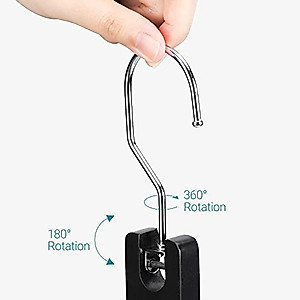 Navaris Space Saving Pants Hangers (Set of 2) - Wood Pant Hanger Clothes Closet Organizer Saver - Holds 5 Pairs of Pants Each - Made of Wood and Metal