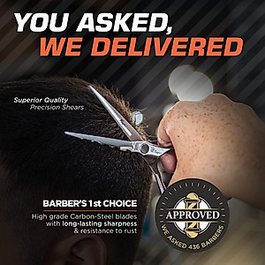 Professional Hair Scissors 6 Inch with Extremely Sharp Blades, VG10 Super Steel Hair Cutting Scissors, 3D Convex Edge, Super Durable, Smooth Motion & Fine Cut, Barber Scissors with Elegant Case…