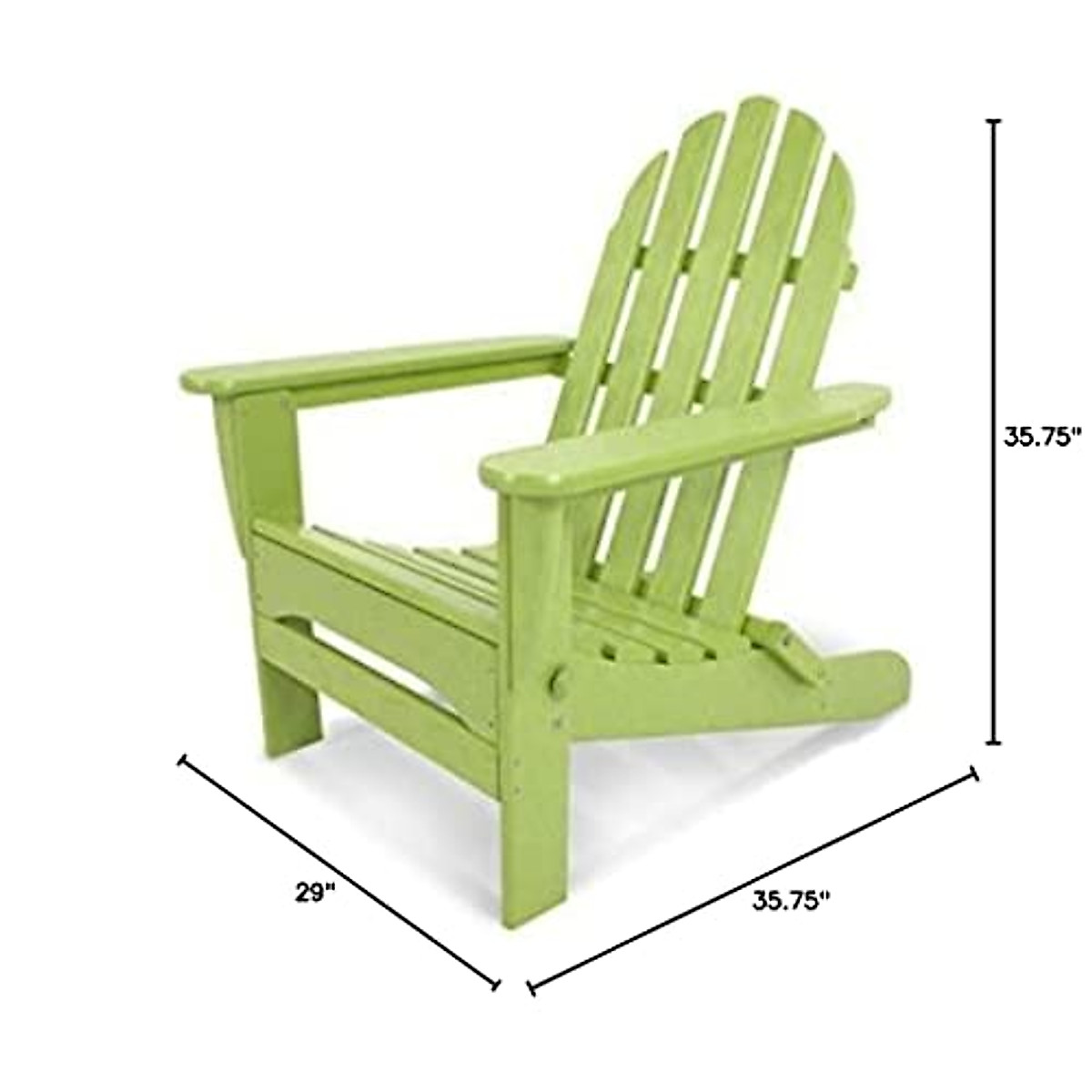 POLYWOOD AD5030LI Classic Folding Adirondack Chair, 29W x 35D x 34H, Lime