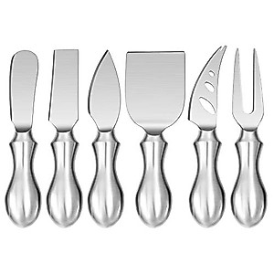 WoneNice Premium 6-Piece Cheese Knives Set - Complete Stainless Steel Cheese Knife Collection, Gifts for Mother's Day/Birthday/Parties/Wedding/Bridal Shower/Housewarming/Thanksgiving/Christmas