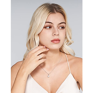 IMOLOVE Moissanite Wedding Band, Wedding Rings for Women, 0.42 ct D Color VVS1 Lab Created Diamond Sterling Silver Rings Half Eternity Stackable Engagement Ring Anniversary Band Size 3-13-7-0.42ct