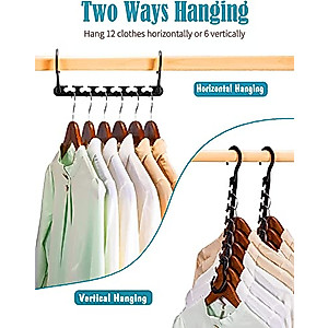 Smartor Hangers Space Saving - Plastic, 10 Pack Magic Hangers, Closet Organizers and Storage for Clothes Organizer, Hanger Organizer, Closet Hangers, Space Saver Hangers as Dorm Essentials(Black)