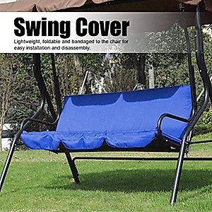 Vikye Swing Cushion Cover, Multiple Colour Swing Waterproof Cushion Replacement 3Seat Chair Seat Cover for Outdoor Swing(Dark Blue (Supplier Specification: Blue))