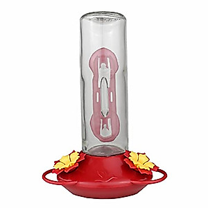 Perky-Pet 455-2 Mounted 445-2 Glass Window Hummingbird Feeder, Red – 14 oz