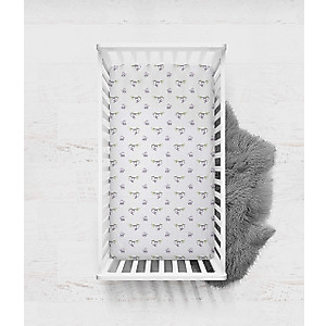 Bacati - Happy Monkeys 2 Pack Essentials Classic Super Soft Breathable 100% Cotton Muslin Baby Crib Fitted Sheets - Fits Standard 28 x 52 x 5 Crib & Toddler Mattresses (Lilac/Grey Girls)