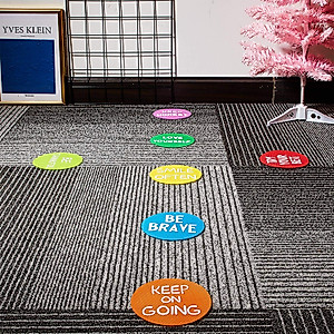 Mudder 24 Pieces 4 Inches Positive Sayings Carpet Markers Classroom Sitting Carpet Markers for Teacher Student