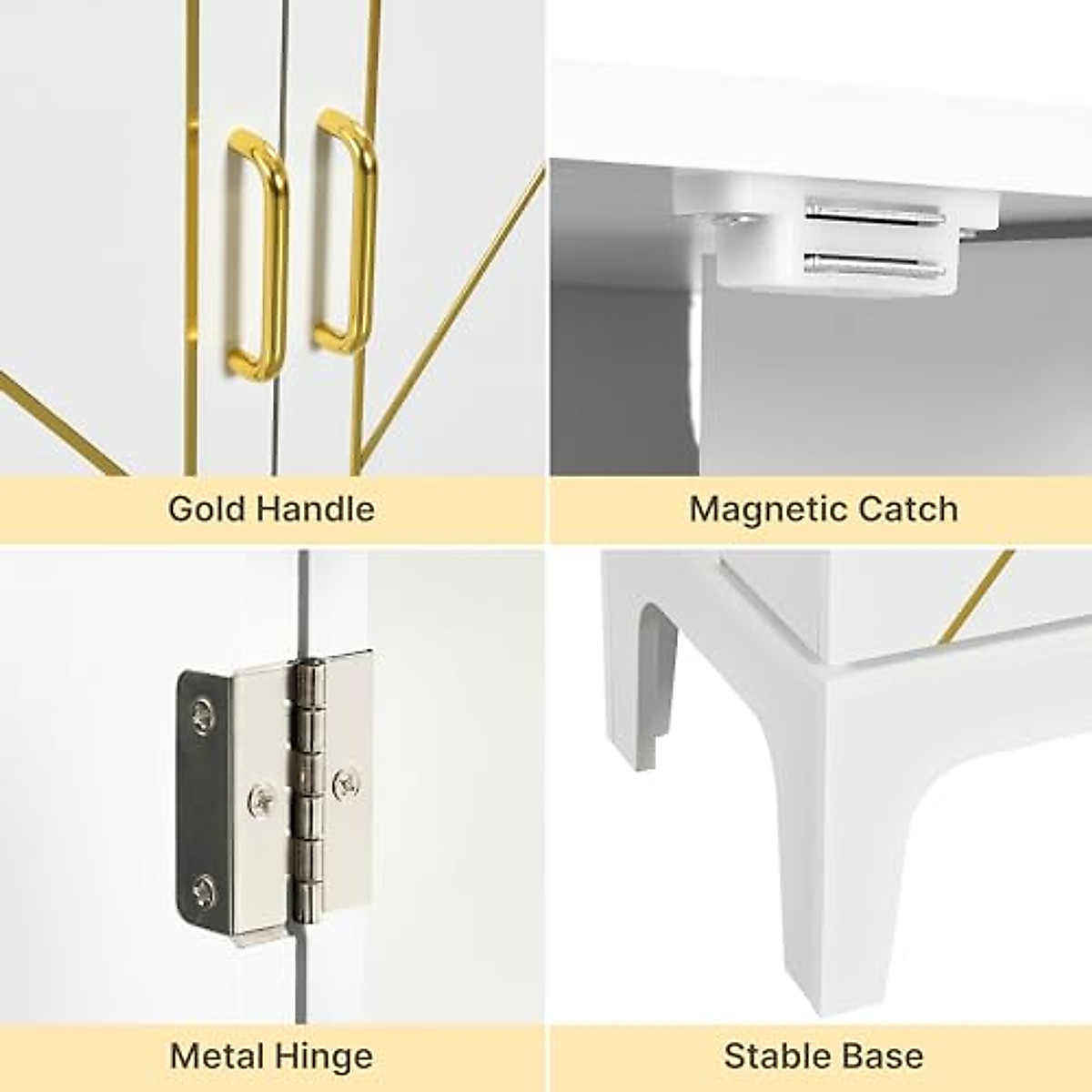 DWVO 43" Kitchen Pantry Storage Cabinet, Pantry Cabinet with Doors and Shelves, Buffet Cupboards Sideboard for Kitchen，Living Room and Dining Room, White