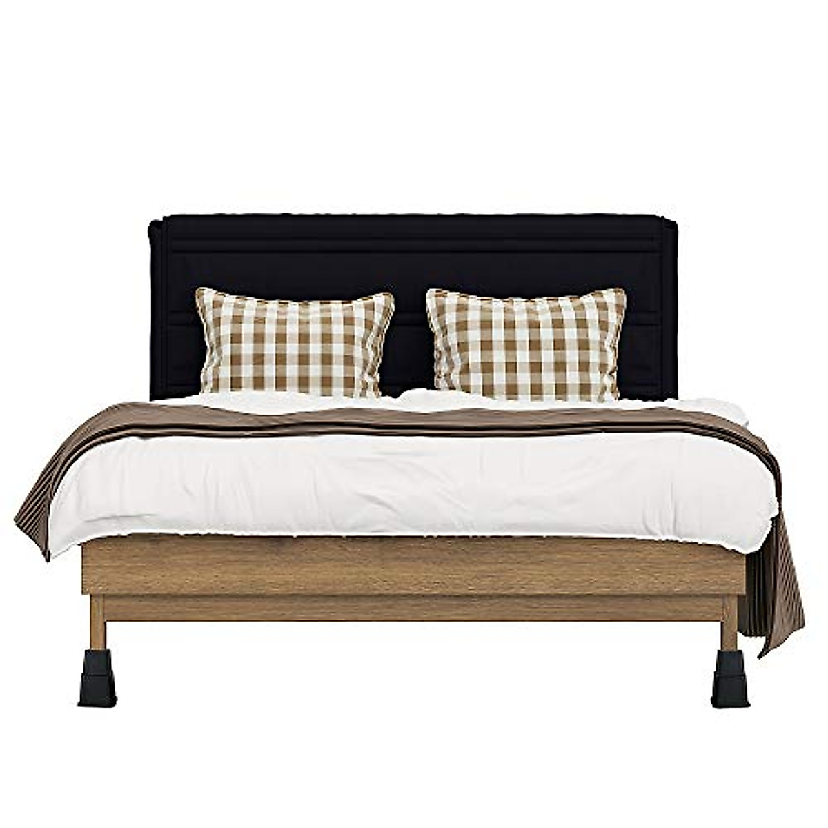 Oakias Bed Risers Black – Set of 4 – Adjustable Furniture Risers from 3, 5 up to 8 Inches – Heavy Duty (Supports up to 1300 lbs.)