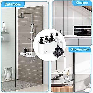 GTYCRH Shower Caddy, Bathroom organizer, Adhesive Shower Organizer No Drilling, Large Capacity,Plastic Bathroom Shower Organizer, Shower Shelf for Inside Shower