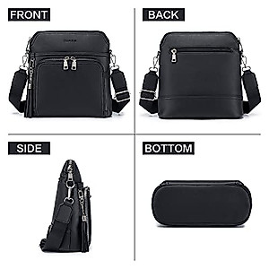 Roulens Crossbody Bag for Women,Lightweight Medium Crossbody Purse Soft Leather Women's Shoulder Handbags with Tassel