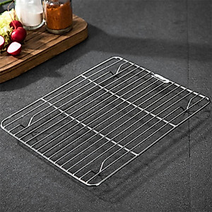 Stainless Steel Grid Wire Rack Cooling Rack Nonstick Wire Baking Rack Metal Mesh Cookie Rack Mesh Oven Rack for Cooking Drying Roasting Grilling