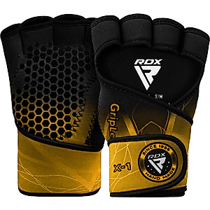 RDX Weight Lifting Gloves Grips Fitness Gym Workout, Long Wrist Support, Ventilated Open Back Anti-Slip Gripper, Strength Training Deadlift HIIT Exercise, Women Men Cycling Climbing Gymnastics Rowing