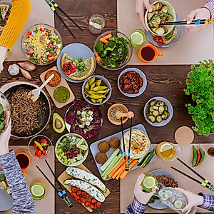 10 Pieces Reusable Chopstick Helpers Non Slippery Training Chopsticks Plastic Replaceable Practice Chopstick for Adults Kids Beginner Right or Left Handed Trainers(Blue, Green)