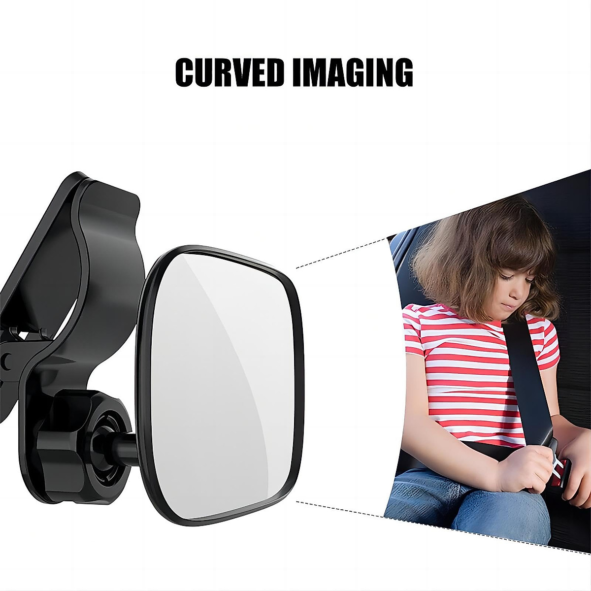 Car Interior Rearview Baby Mirror - Wide Angle Convex Clip-on Mirror Adjustable for Viewing Rear Passengers