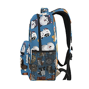 Wamika Funny Cartoon Dog Paw Backpack Bookbags Daypack School Supplies for Students Girls Boys,Cute Puppy Animal Flowers Laptop Bookbag Shoulder Bag Travel Sports for Men Women