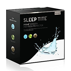 MALOUF Smooth 100% Waterproof Mattress Protector with 15-year Warranty, Twin, White