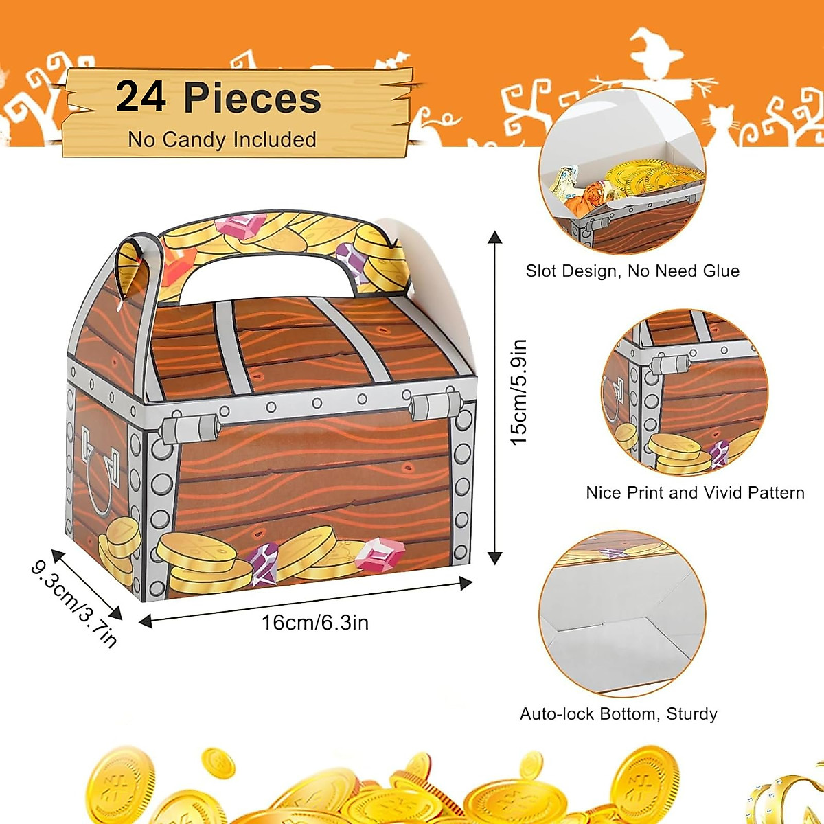 Adorox 12 Treasure Chest Treat Boxes Pirate Birthday Party Favor Goodies