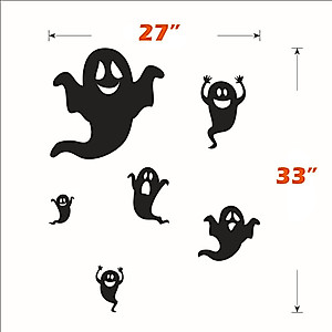 DNVEN Halloween Happy Little Ghosts Funny Monsters Scream Wall Decals Window Stickers Halloween Decorations for Kids Rooms Nursery Party 27 inches x 33 inches
