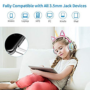 iFecco Kids Headphones, Boys Girls Teens Foldable Adjustable Wired On-Ear Headset 3.5mm Audio Jack Stereo Tangle-Free, 85 dB Volume Limited Childrens Headphones for School Home, Travel
