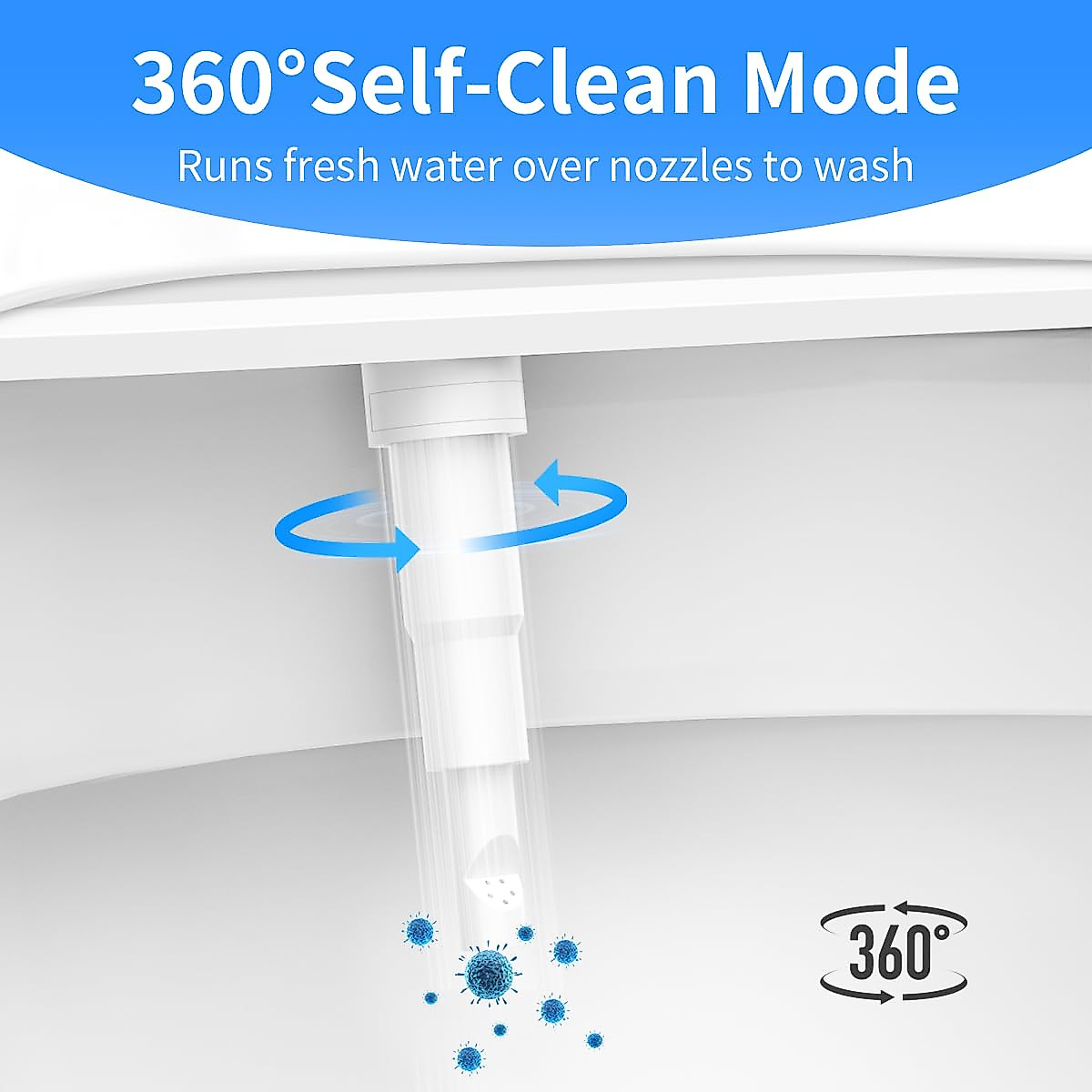 Hot and Cold Bidet Attachment for Toilet, Ultra-Slim Bidet Attachment Warm Water, Non-Electric Adjustable Pressure Self Cleaning Sprayer Nozzle Control for Posterior, Feminine Wash, Easy to Install