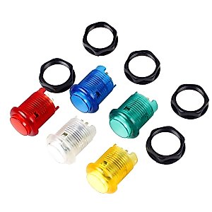 EG Starts 5X 30mm Arcade LED Lights Push Button Built-in Switch 5V Illuminated Buttons for Arcade Machine Games DIY Kit Parts Jamma Mame Raspberry Pi 1 2 3 ( Each color of 1 Piece ) & 5 Colour