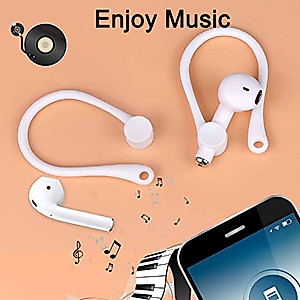 3 Pairs Ear Hooks for AirPods 1 & 2 & 3 and AirPods Pro, Professional Anti-Drop Silicone Earbuds Tips Hook Compatible with Apple AirPods 1 & 2 & 3 and AirPods Pro(2Pairs White +1pair Black)