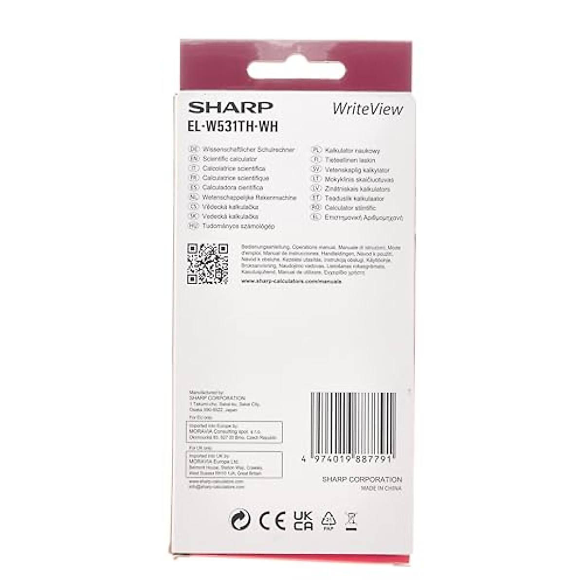 Sharp SH-ELW531THWH Scientific Calculator