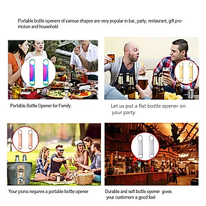 WAYTOSUC 2Pcs Gold Stainless Steel Flat Bottle Opener, Heavy Duty Bartender Beer Bottle Opener for Bar Home Kitchen Restaurant (2, Gold)