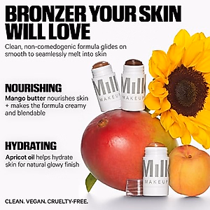 Milk Makeup Matte Bronzer, Dazed (Light Bronze) - 0.19 oz - Cream Bronzer Stick - Buildable, Blendable Color - Matte Finish - 1,000+ Swipes Per Stick - Vegan, Cruelty Free