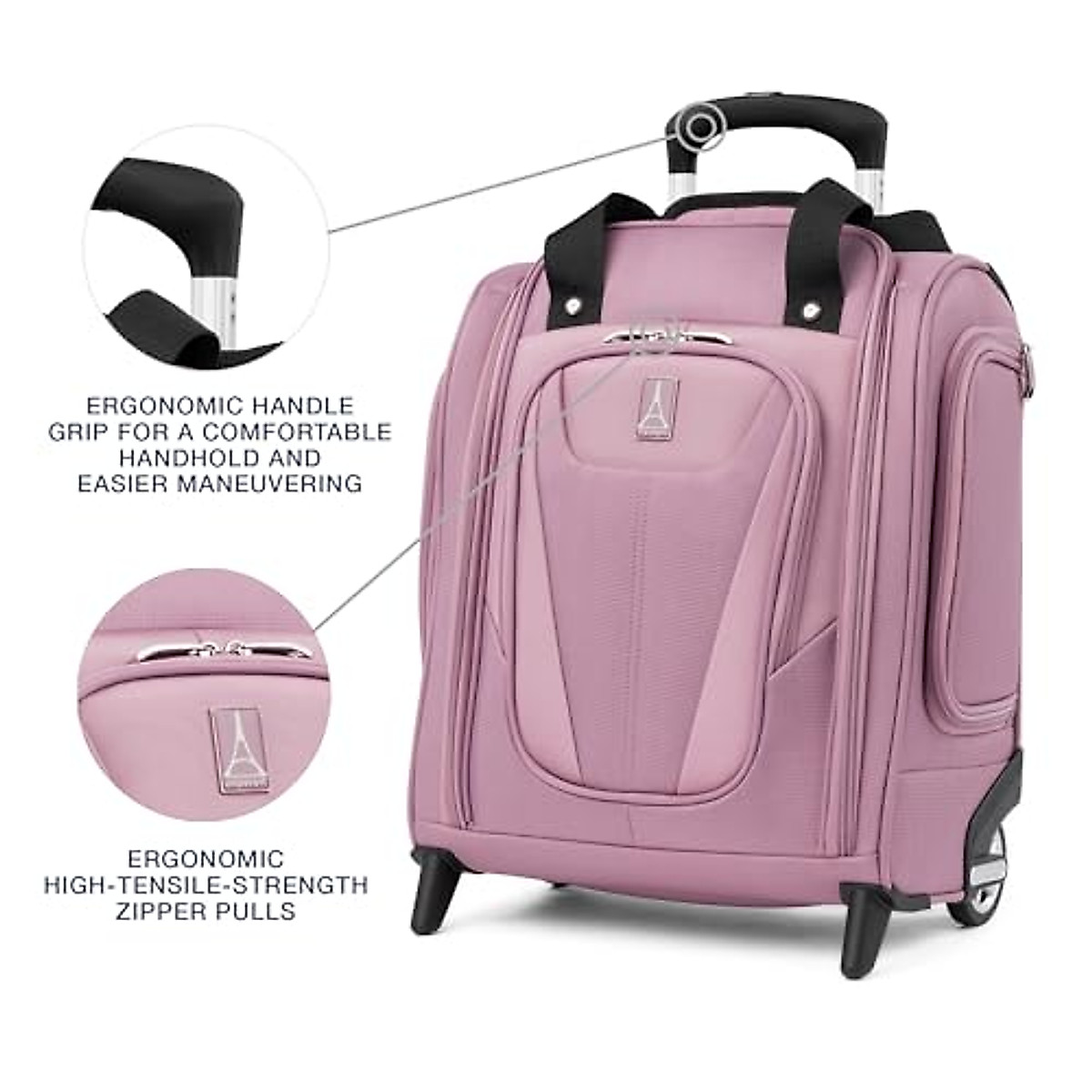 Travelpro Luggage Maxlite 5 Softside Lightweight Rolling Underseat Compact Carry on Upright 2 Wheel Bag, Men and Women, Orchid Pink Purple, 15-Inch
