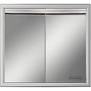 IKARE BBQ Outdoor Kitchen Doors 26 x 24 Inch, Grill Door Stainless Steel Doors, Double Door Access Door for Outdoor Kitchen Island(26 x 24 Inch)