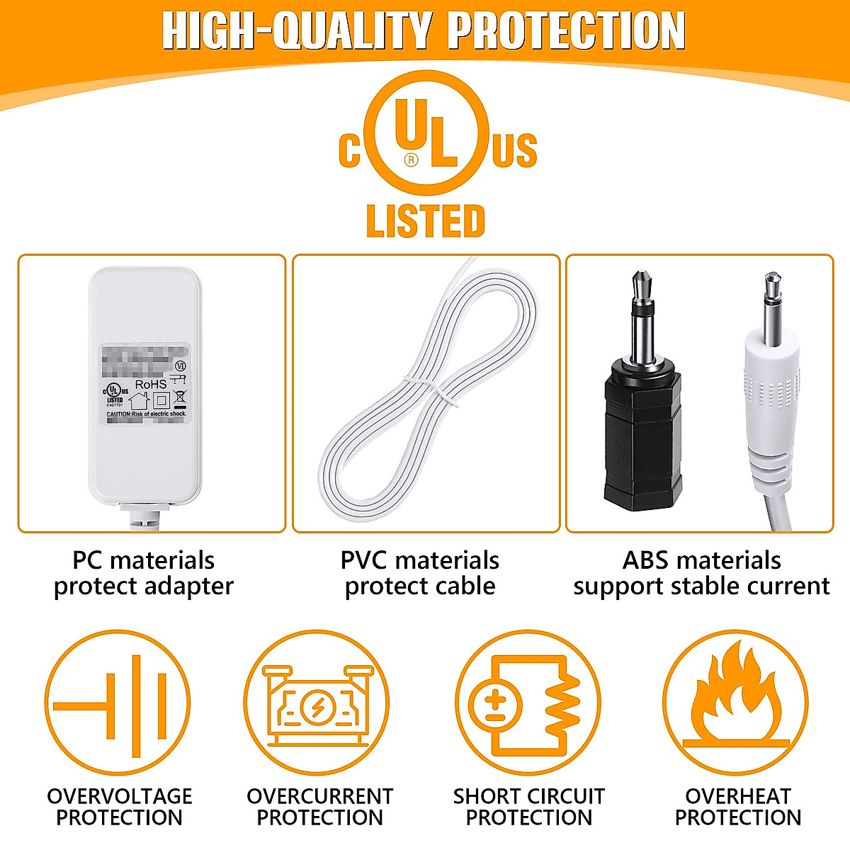 Sumind 2 Pack AC DC Power Adapter Compatible with Department 56 Village Accessories, 3V Power Cord, 3 Black Selectable Plugs for Christmas Halloween Village House Lantern Street Lamp Accessories