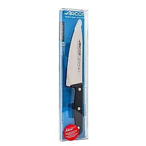 ARCOS Chef Knife 6 Inch Stainless Steel. Cooking Knife to Cut and Peel Small Food. Ergonomic Polyoxymethylene Handle and 155mm Blade. Series Universal. Color Black