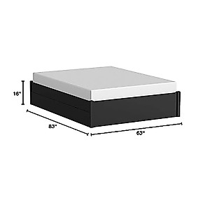 Prepac Select Queen 4-Post Raised Platform 4-Drawer Storage Bed, Modern Queen Storage Bed with Drawers 83" D x 63" W x 16" H, Black, BBSQ-1302-4K