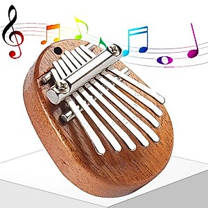 Melogale Kalimba Portable Mini 8 Key Thumb Piano Marimba Mbira Kisanji Musical Good Accessory Pendant Finger Piano Gift for Adults and Children