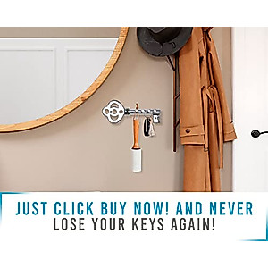 Comfify Decorative Wall Mounted Key Holder - Multiple Key Hooks Rack for Entryway - Hand Cast Aluminum Key Shaped - Modern Theme - Polished Finish - with Screws and Anchors