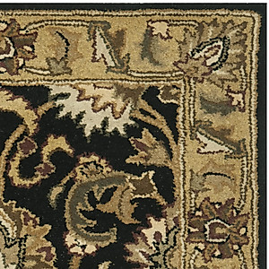 SAFAVIEH Classic Collection 3' x 5' Black / Gold CL252A Handmade Traditional Oriental Premium Wool Area Rug