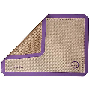 Mercer Culinary Silicone Bake Mat, Half Size, 11 7/8-Inch by 16 1/2-Inch, Purple border