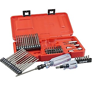 KAIFNT K460 Professional Screwdriver Bit Set with Acetate Handles, 4-inch Power Bits, Quick Change Hand Driver, 60-Piece