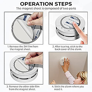 Ecoey 4-Piece Set of Magnetic - Magnetic Smoke Detector Installation Tool with 3M Glue, Lation-No Drilling or Screws Required-Fireproof-Installation Tools, GS571E, 4 Packs